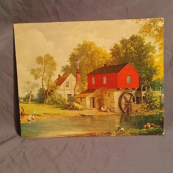 Wall Decor | Vintage E Thomas The Red Watermill Print Fine Prints No 23 ...